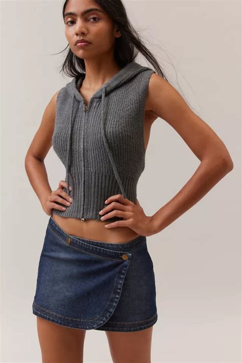 Bdg Harlow Denim Micro Mini Wrap Skirt Urban Outfitters Canada
