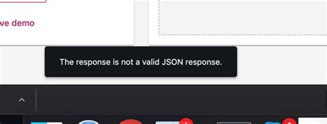 Globalstep 41 Rc The Response Is Not A Valid Json Response Error Message Is Displayed