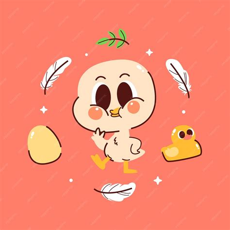 손으로 그린 만화 오리 그림 무료 벡터