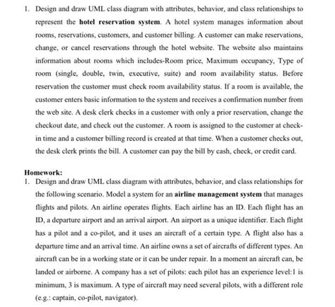 Solved 1 Design And Draw Uml Class Diagram With Attributes