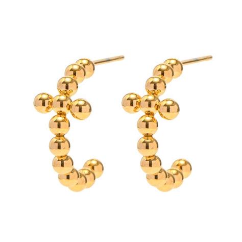 Beaded Cross Huggie Aubrey Adele