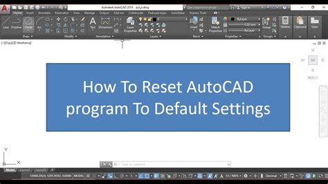 How To Reset Autocad Program To Default Settings Youtube