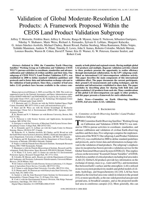 Pdf Validation Of Global Moderate Resolution Lai Products A