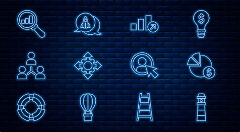 등대 파이 차트 및 달러 재무 성장 프로젝트 팀 기반 돋보기 분석 계정 화면 생성 및 시작 프로젝트 개념 아이콘을 설정합니다 벡터 개념에 대한 스톡 벡터 아트 및 기타