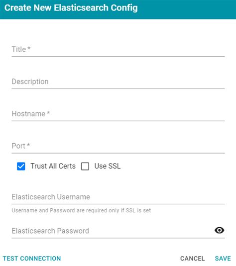 Configuring An Elasticsearch Connection