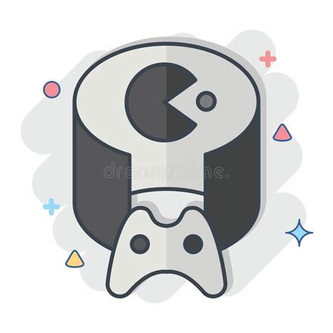 Icon Vr Game Related To 3d Visualization Symbol Comic Style Simple Design Editable Stock