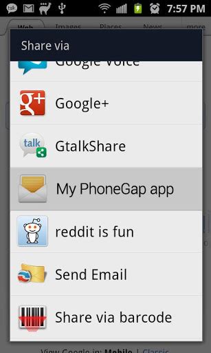 Cordova Share Something To A Phonegap App Stack Overflow