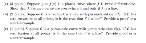 solved a 3 points suppose y f x is a planar curve where