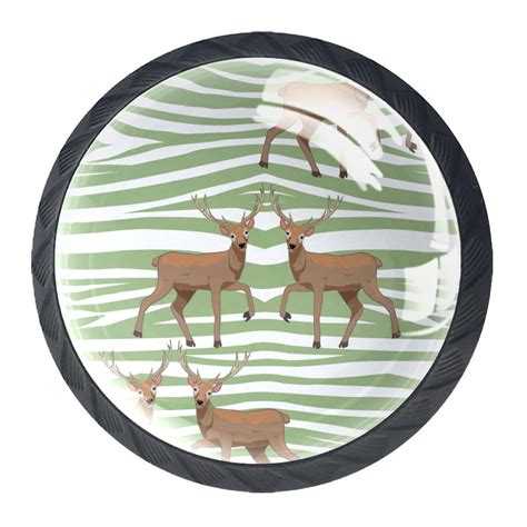 4 Pcs Deer Pattern Knobs For Kitchen Cabinet Cupboard Dresser Bookcase