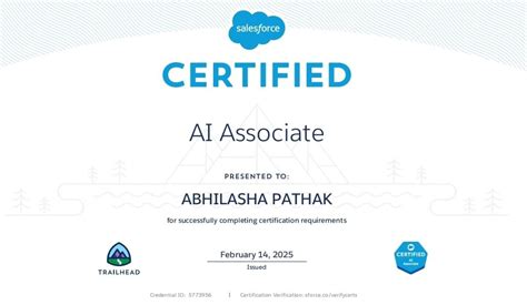 Salesforceai Certified Trailblazer Aiassociate Salesforcecommunity… Abhilasha Pathak