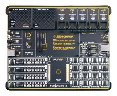 Mikroe 4665 Mikroelektronika Development Board Fusion V8 Dspic33ep512mu814 Support