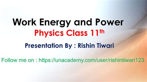 Cbse Class 11 Work Done By Variable Force Kinetic Energy And Work