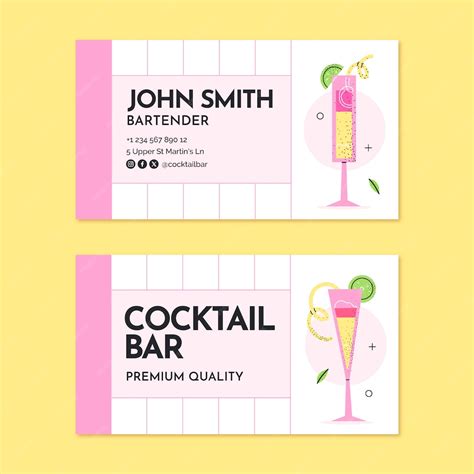 Free Vector Bar Business Card Template