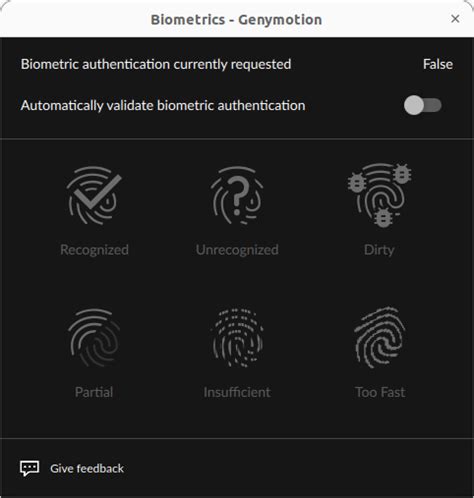 Biometric Authentication Widget For All Genymotion Android Emulator