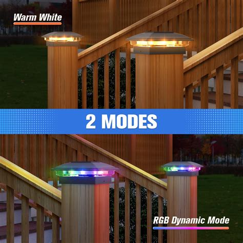 Volisun Solar Post Cap Light Outdoor Waterproof Rgb