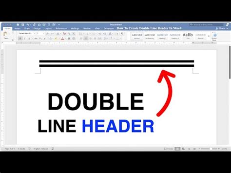 How To Create Double Line Header In Word YouTube