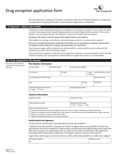 Sunlife Drug Exception Form Fill Out And Sign Printable Pdf Template