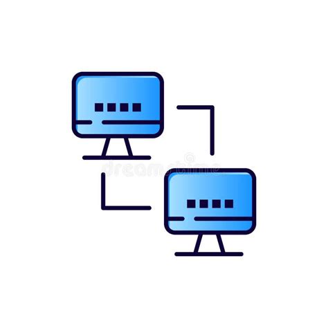 Computer Network Computing Computers Flat Color Icon Vector Icon
