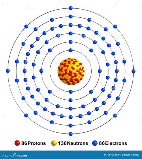 Radon Stock Illustration Illustration Of Neutrons Chemical 175796493