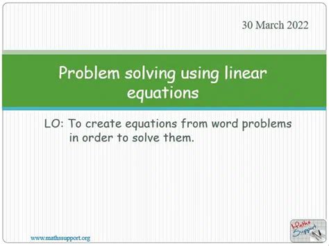 maths igcse c2 32 problem solving using linear equations