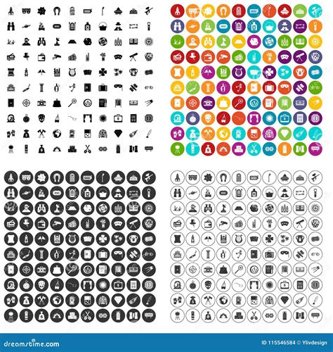 Adult Games Icons Set Vector Variant Stock Vector Illustration Of Pistols Binoculars