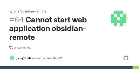 Cannot Start Web Application Obsidian Remote · Issue 64 · Sytone