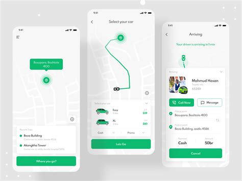 ride sharing mobile app passenger app by mahmudul hasan manik on dribbble