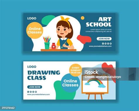아트 스쿨 수평 배너 플랫 만화 손으로 그린 템플릿 배경 일러스트 가위에 대한 스톡 벡터 아트 및 기타 이미지 가위 공부