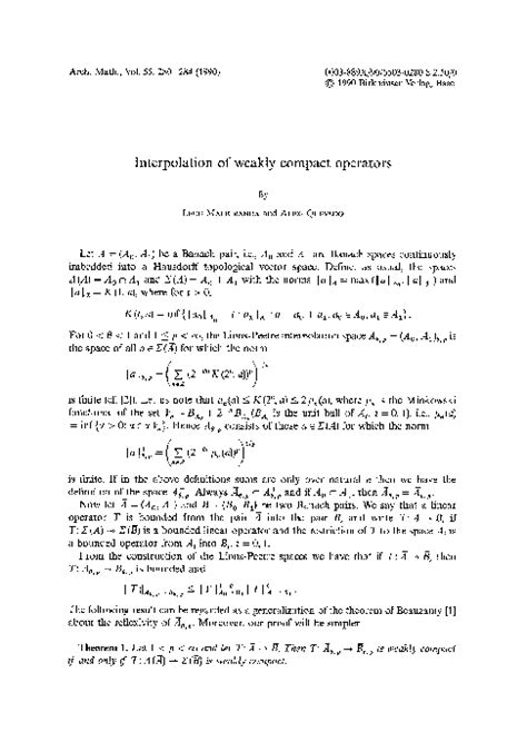 Pdf Interpolation Of Weakly Compact Operators