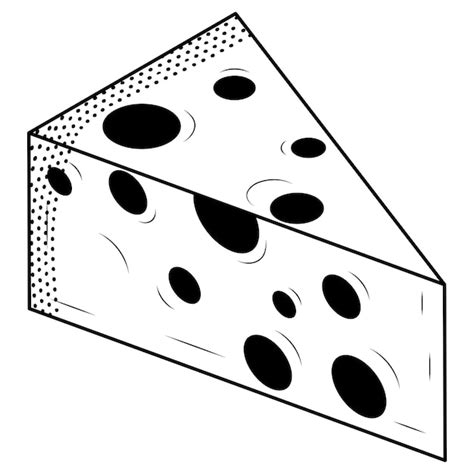 코티지 치즈 이소메트릭 개념 노란 콜비 슬라이스 손으로 그린 터 베이커 및 베이커 그림 음식 프리미엄 벡터