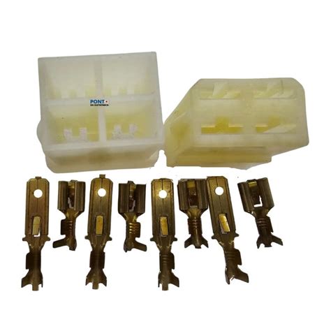 Conector 4 Vias Macho Fêmea Com Terminal Ponto Da Eletrônica