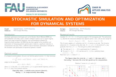 stochastic simulation and optimization for dynamical systems