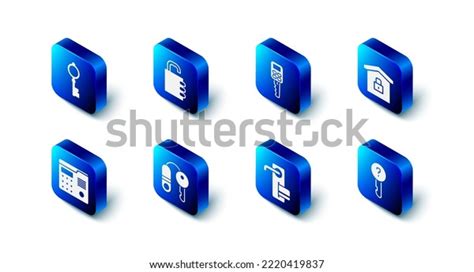 Set Safe Combination Lock Car Key Stock Vector Royalty Free 2220419837 Shutterstock