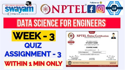 Data Science For Engineers Nptel Week 3 Quiz Assignment Solution