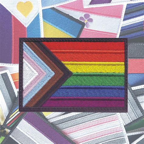 Progressive Pride Flag Embroidered Patch Flag Lgtbq Community Etsy
