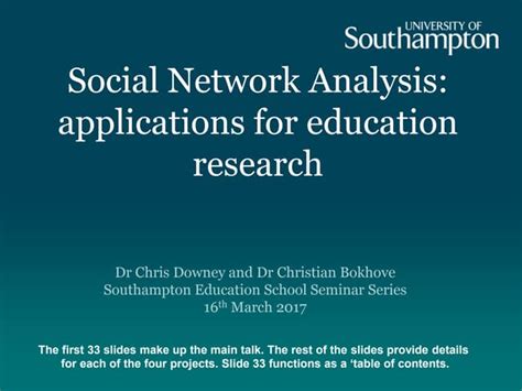 Social Network Analysis Applications For Education Research Ppt
