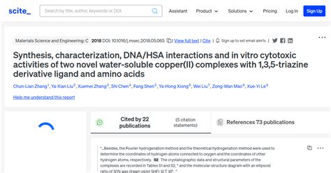 Synthesis Characterization Dna Hsa Interactions And In Vitro Cytotoxic Activities Of Two Novel