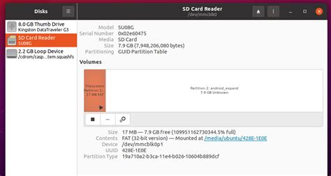 Partitioning Unabe To Format Sdcard With Disks Udisks Error Quark 0 Ask Ubuntu