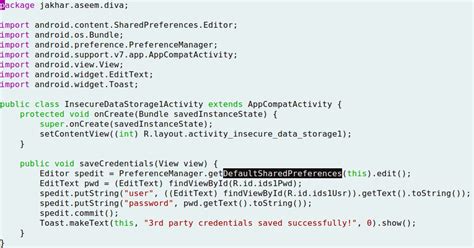 Whitelist Android Pt Diva 3 Insecure Data Storage 1 Shared Preferences