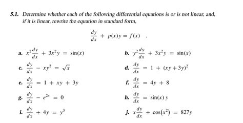 Solved Determine Whether Each Of The Following Differential