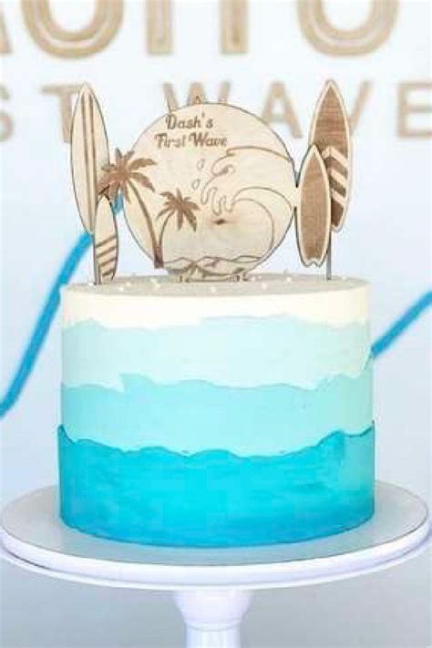 Wave Surf Cake Topper Beach Themed Cake Topper Wave Theme Birthday