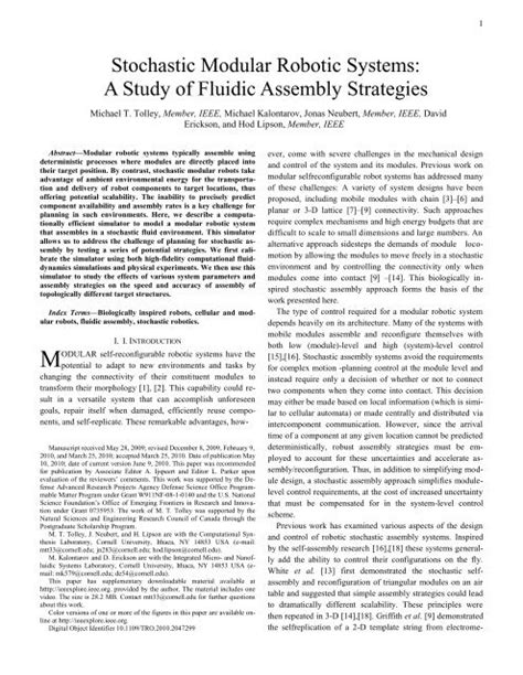 Stochastic Modular Robotic Systems Cornell Creative Machines