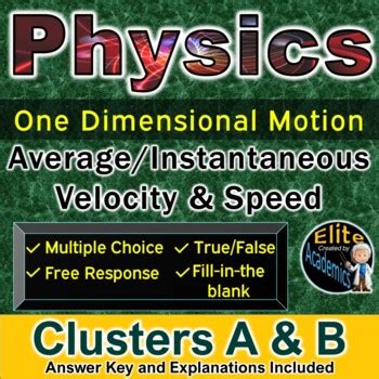 Physics KINEMATICS 1D MOTION AVERAGE INSTANTANEOUS SPEED VELOCITY BUNDLE A B
