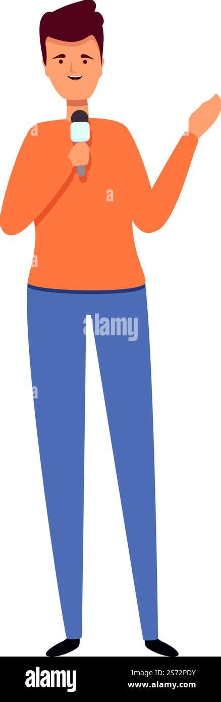 Street Interview Icon Cartoon Vector Tv News Studio Talk Street