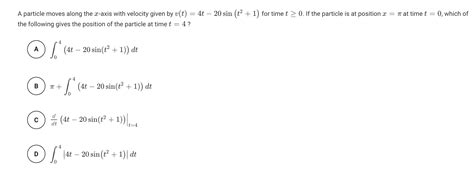 [solved] how do i answer this question a particle moves along the x