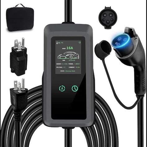 Ahfiwaso 21 Ft 110 240 Volt Level 1 2 Ev Charger Portable Electric
