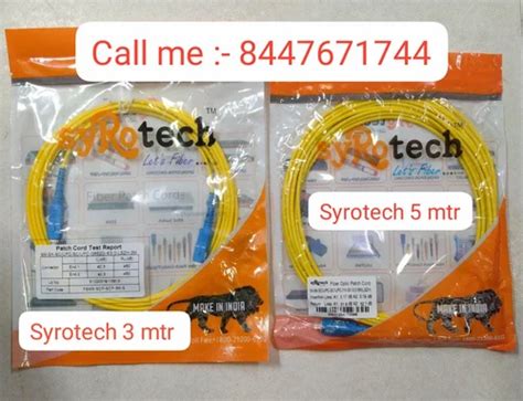 Syrotech Fiber 3 Mtr Patch Cord PVC Yellow At Rs 45 In New Delhi ID 2851888661688