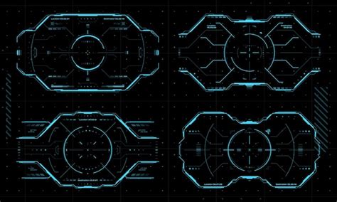 Premium Vector Hud Aim Control Target Frames Ui Game Interface
