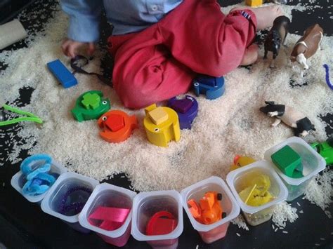 Multi Sensory Colour Sorting On The Tuff Spot Tuff Spot Raising Tiny Humans Tuff Tray