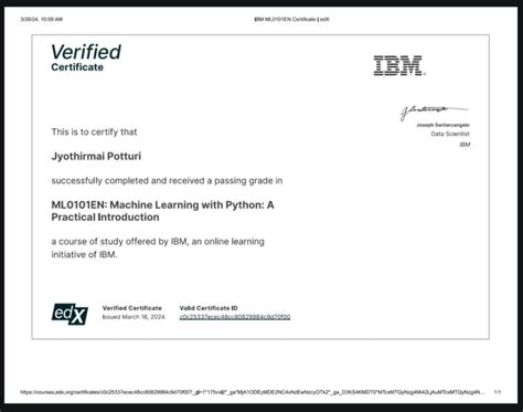 Jyothirmai Potturi On Linkedin Edx Ibm